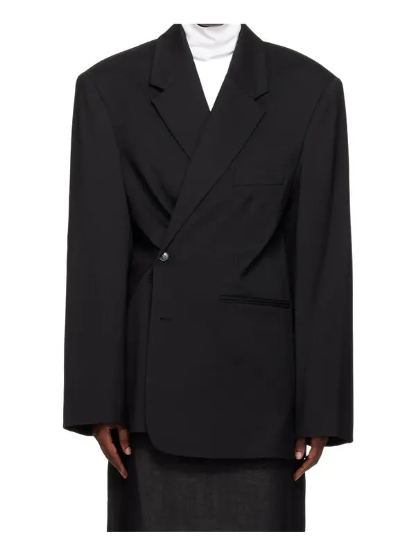 THE FRANKIE SHOP Crosby Wrap Blazer - Black