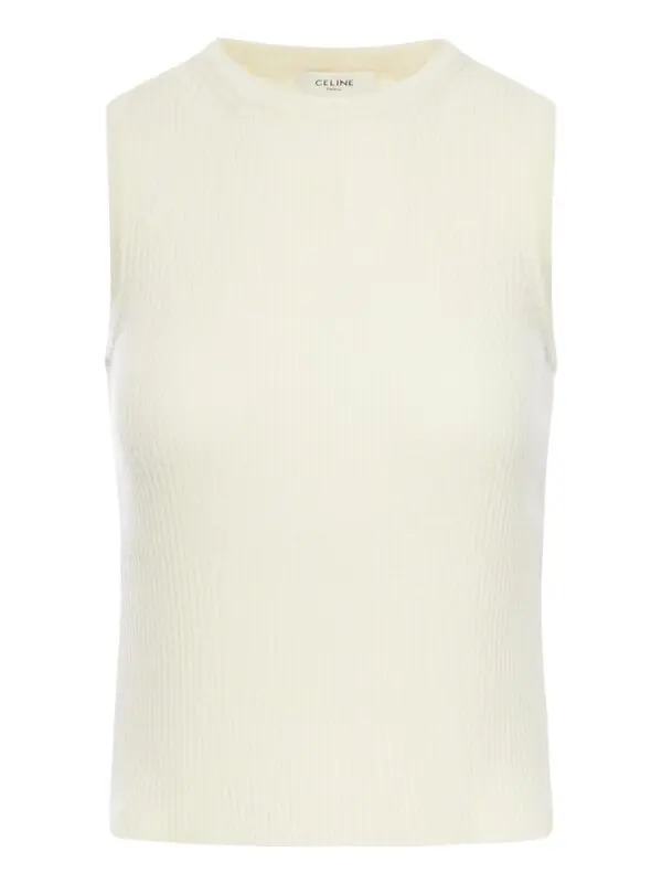 Celine Sleeveless Top In Striped Wool - No