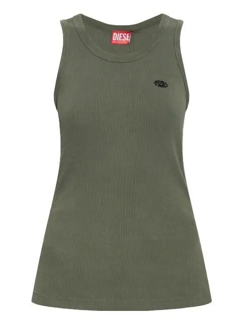 DIESEL® Ribbed Crew Neck Vest - Green