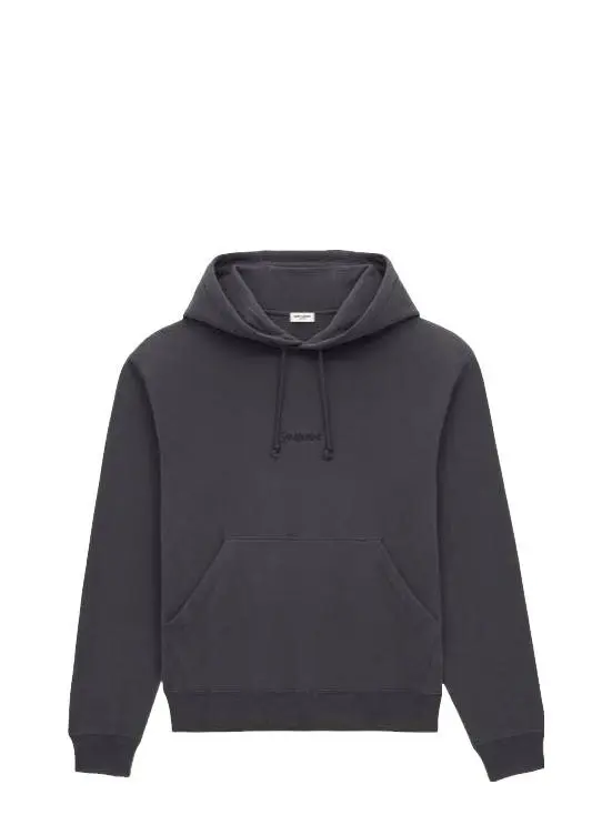 Saint Laurent Embroidered Hoodie - Dark Gray