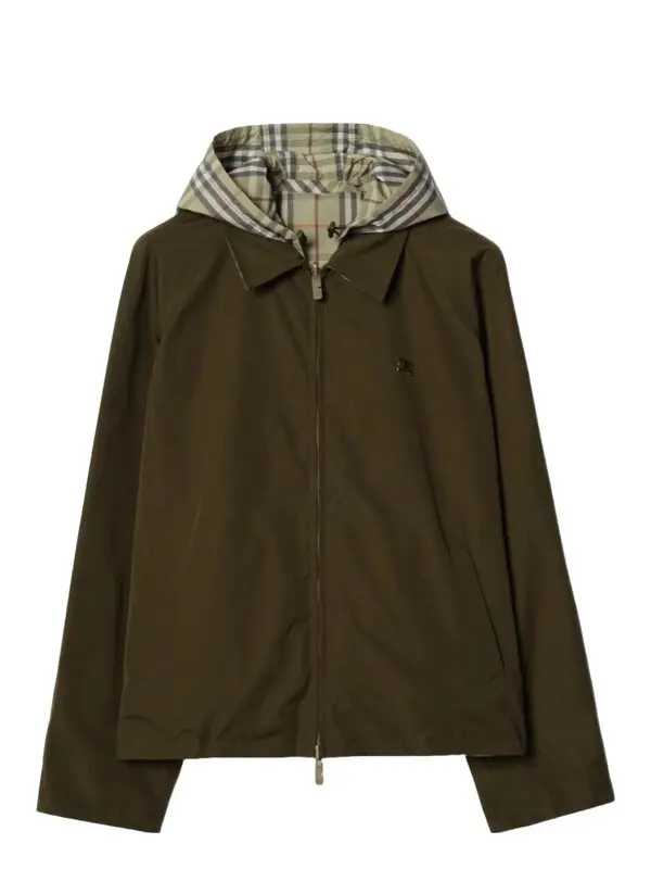 Burberry Reversible Check Hooded Jacket - Swamp Green
