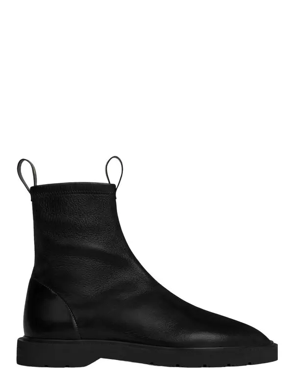 Celine Flow Zipped Boot In Stretch Lambskin - Black