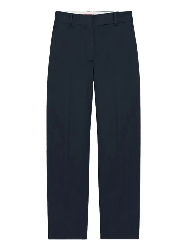 Kenzo Cropped Trousers With Logo Patch - Black