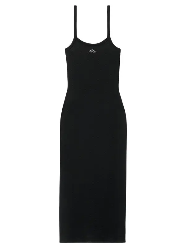 Alexander Wang 3d Logo Mesh Sleeveless Midi Dress - Black