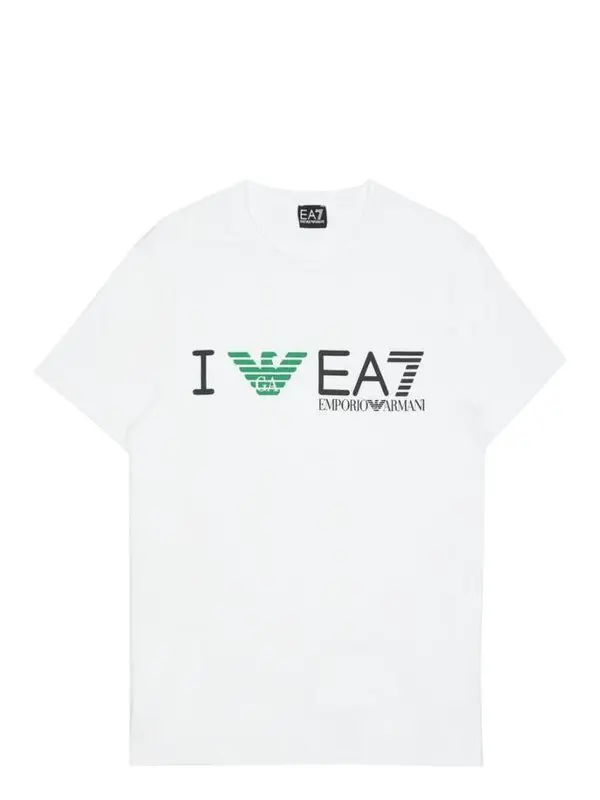 EA7 Logo Printed T-shirt - White