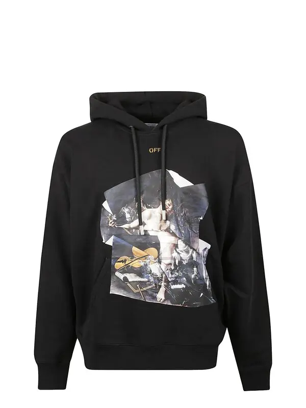Off-White Graphic Print Hoodie - Black