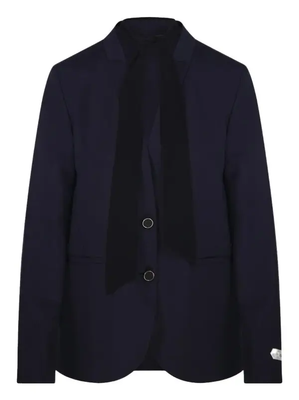 FORTE_FORTE Single-breasted Blazer With Scarf - Black