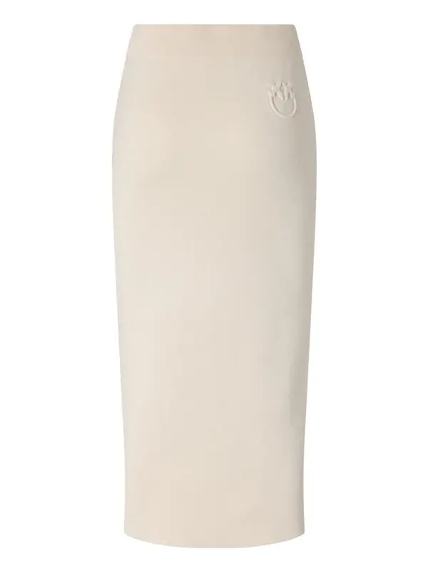 Pinko Midi Skirt With Side Stripe Detail - White
