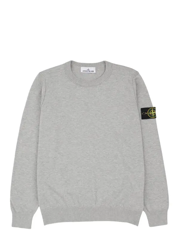 Stone Island Logo Patch Crewneck Sweater - Gray