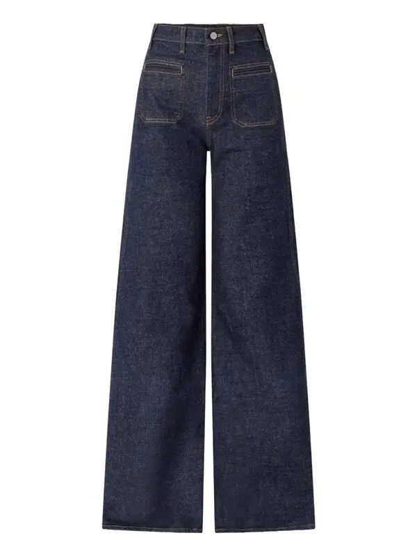 Khaite Delmonico High-waisted Wide-leg Jeans - Blue