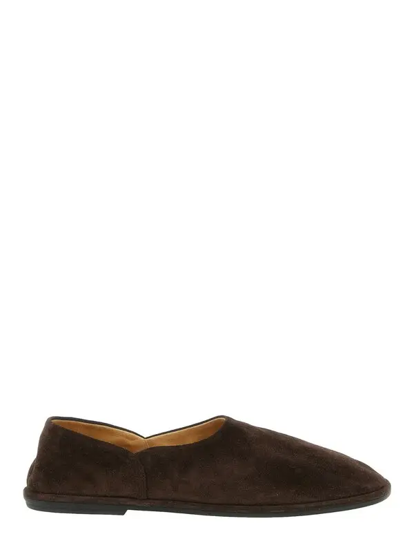 THE ROW Canal Suede Loafers - Black