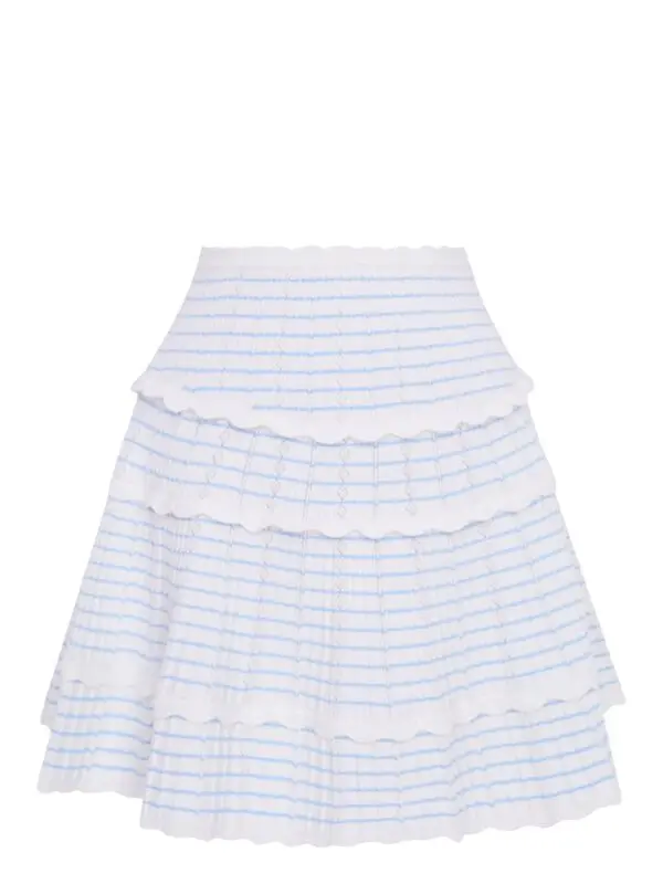 LoveShackFancy Colella Pleated Mini Skirt With Lurex Stripes - Sailor Stripes