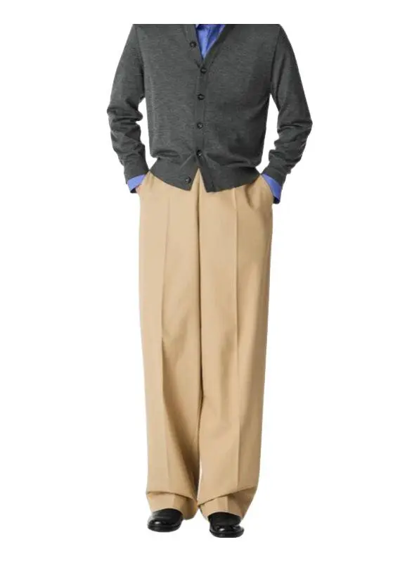 Bottega Veneta Twill Straight Leg Trousers - Light Brown