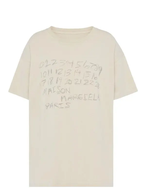 MAISON MARGIELA Oversized Logo Print T-shirt - White