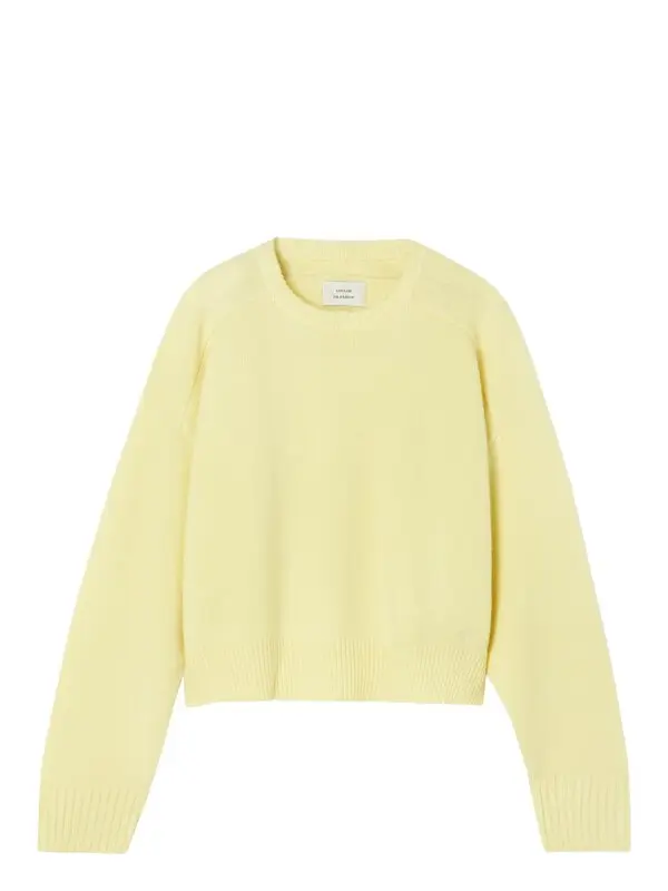 Loulou De Saison Cropped Wool And Cashmere-blend Sweater - Light Yellow