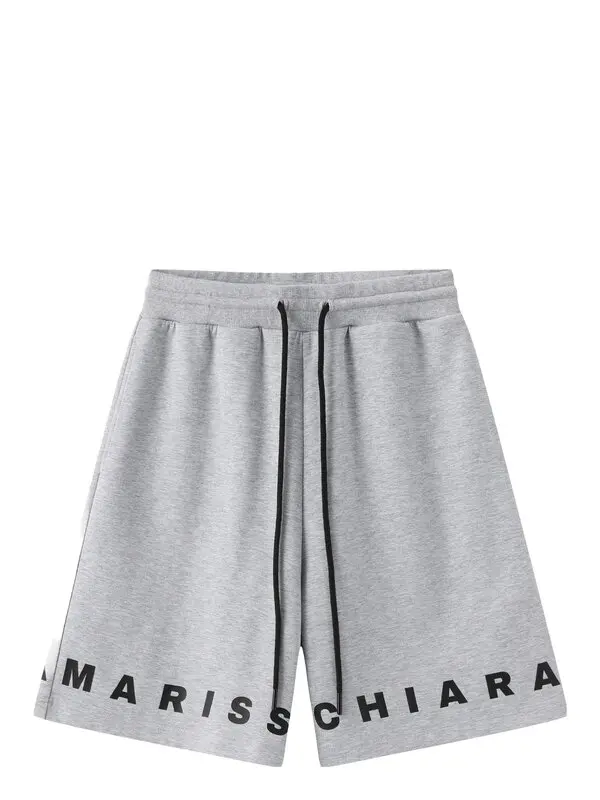 Marissa Chiara Logo Print Drawstring Shorts - Grey