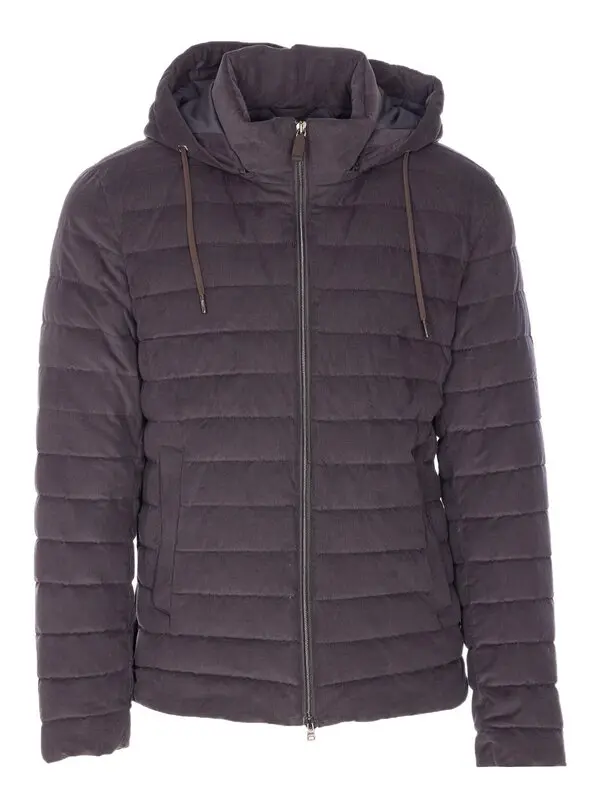 Herno Quilted Hooded Jacket - Black