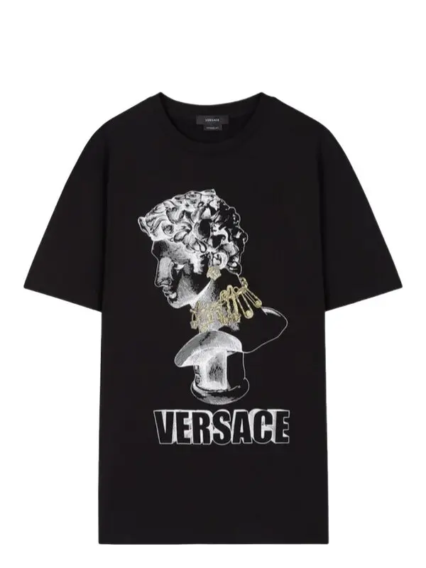 Versace Graphic Printed Crewneck T-shirt - Black
