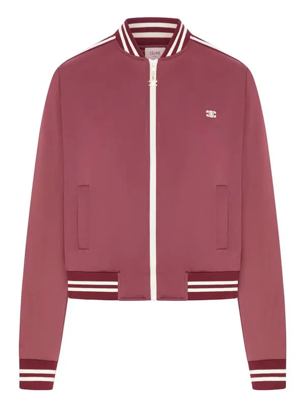 Celine Track Jacket In Double Face Jersey - Pink