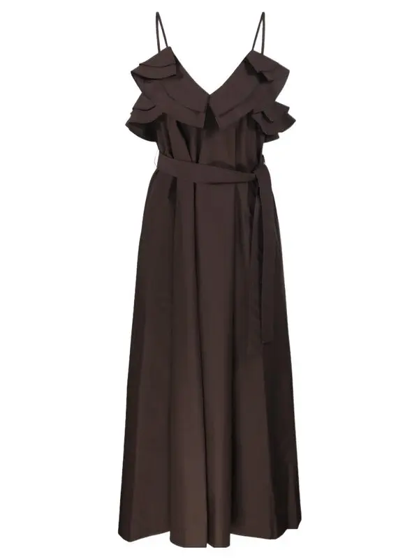 P.a.r.o.s.h Ruffled Midi Dress - Black