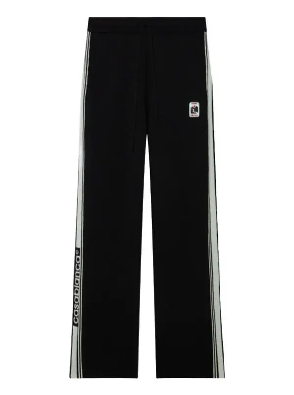 Casablanca Logo Patch Straight-leg Track Pants - Black