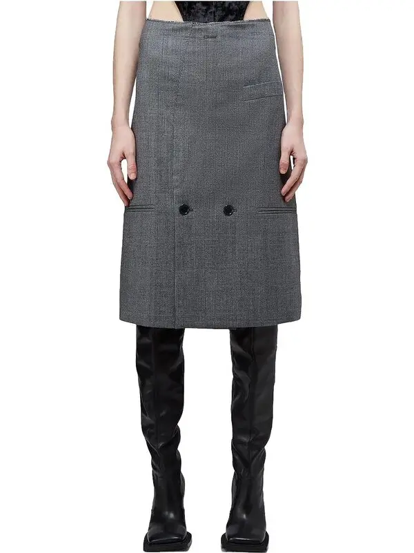 Vetements Plaid Straight Tube Skirt - Black