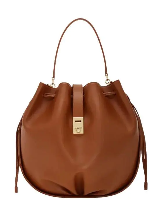 FERRAGAMO Hug Bucket Bag - Brown