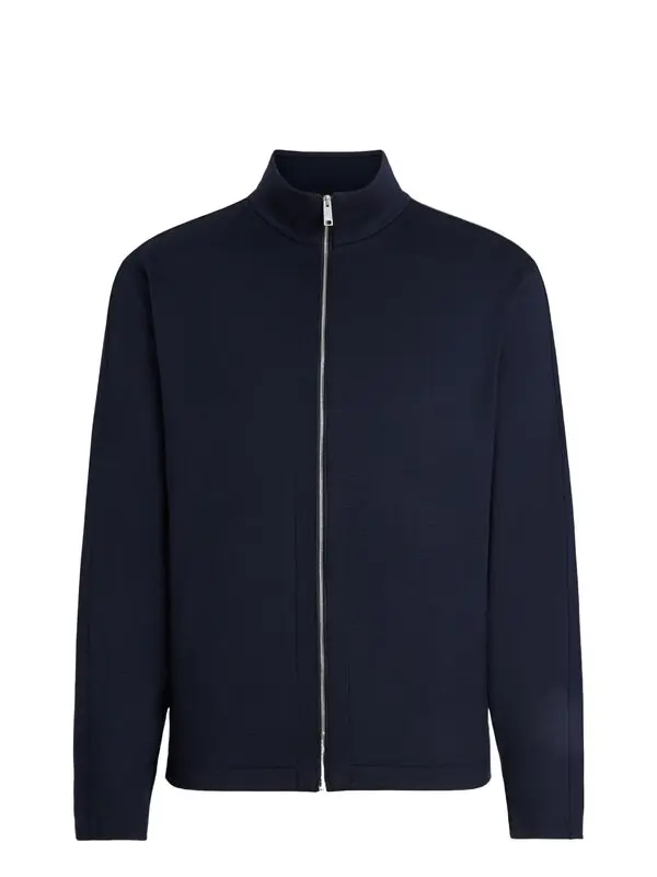 Zegna Zip-up Sweatshirt - Navy Blue