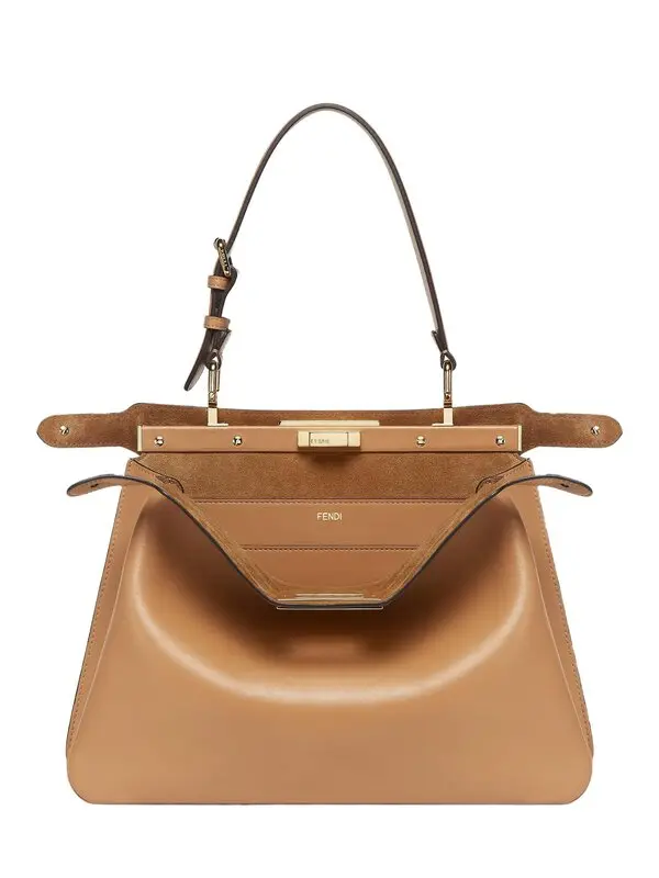Fendi Peekaboo Soft Medium Tote Bag - Cappuccino Color