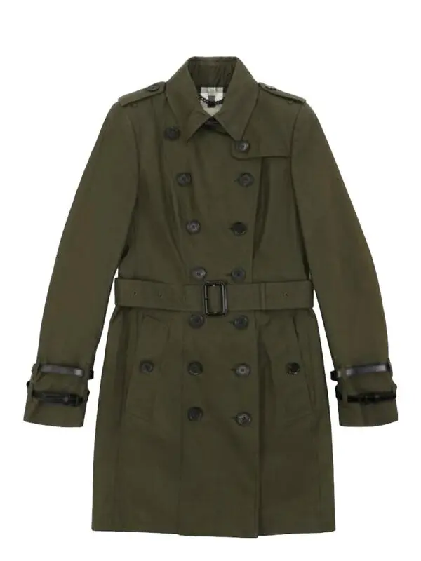 Burberry Double-breasted Belted Trench Coat - Green