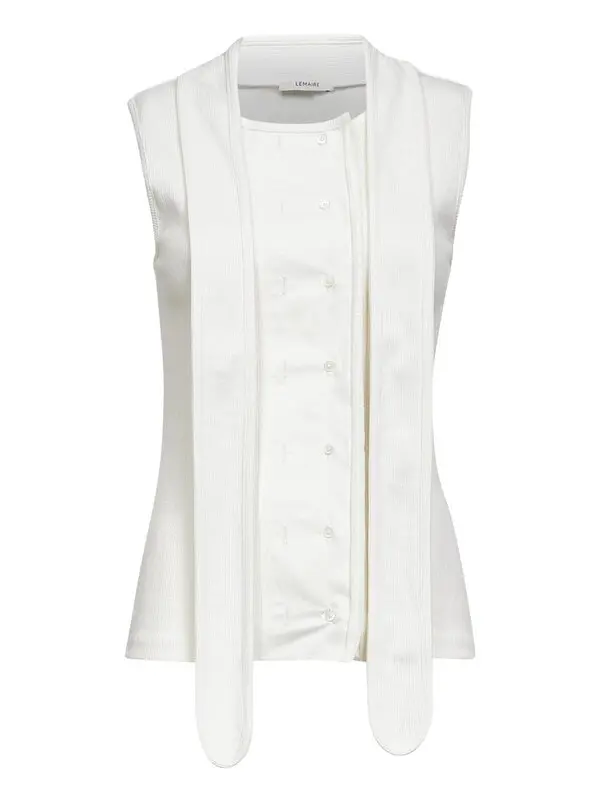 LEMAIRE Draped Panelled Sleeveless Top - Milk