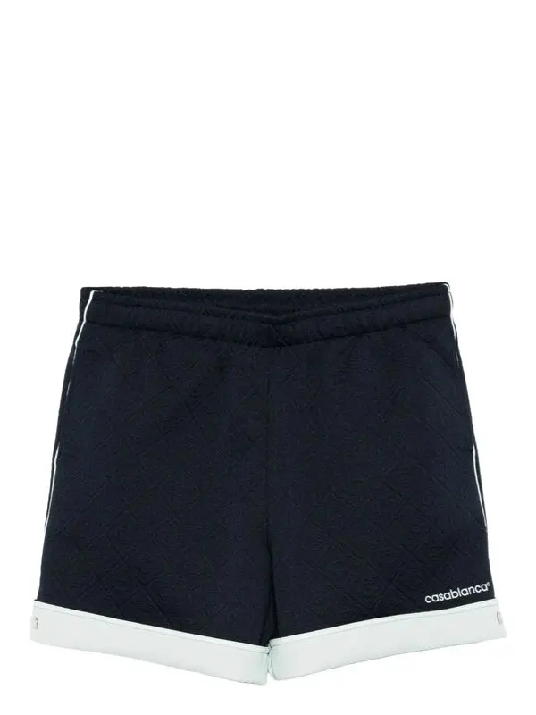 Casablanca Logo Embroidered Shorts - Navy