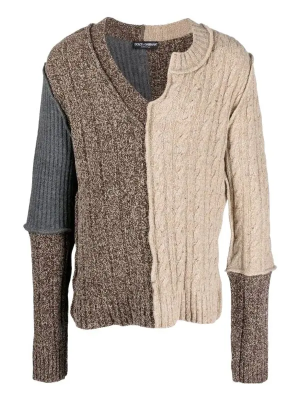Dolce & Gabbana Asymmetrical Neck Knitted Jumper - Nude