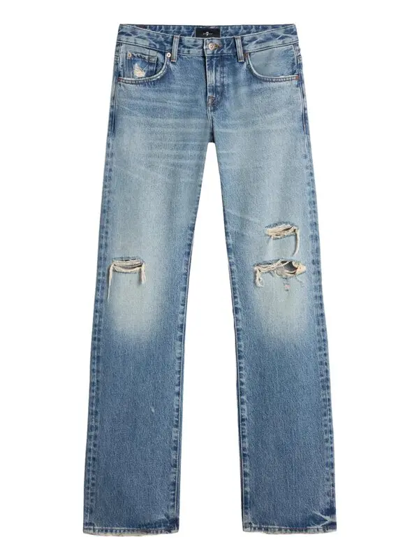 7 For All Mankind Distressed Wide-leg Jeans - Wave