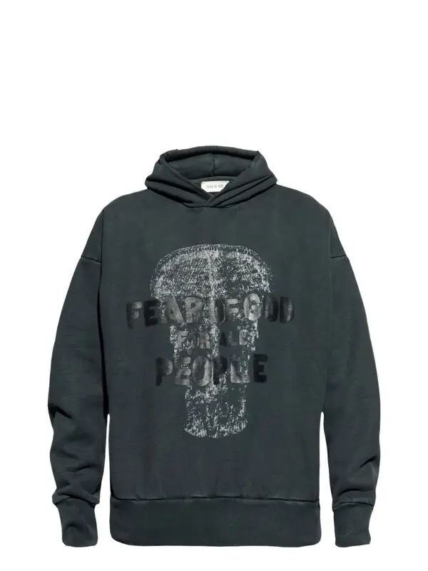 Fear Of God Graphic Print Hoodie - Black