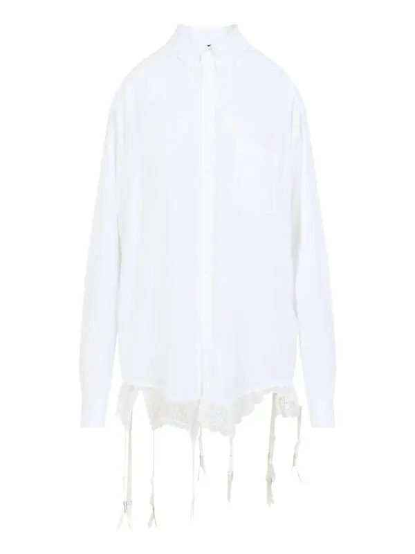 Balenciaga Lace Detail Lingerie Shirt - White