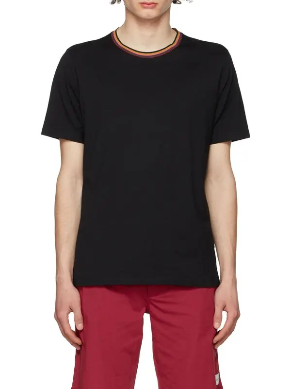 Paul Smith Artist Stripe Collar T-shirt - Black