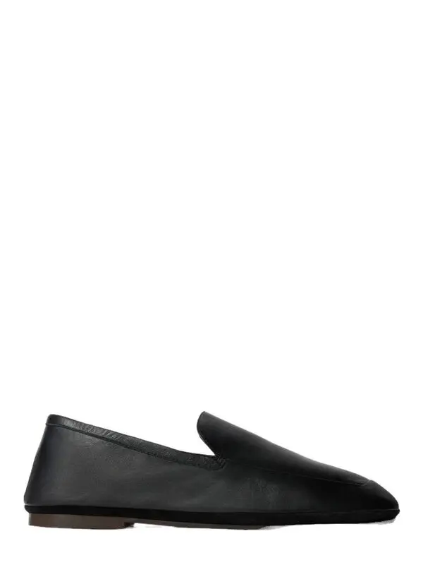 LEMAIRE Minimal Slip-on Loafers In Shiny Nappa Lamb Leather - Black