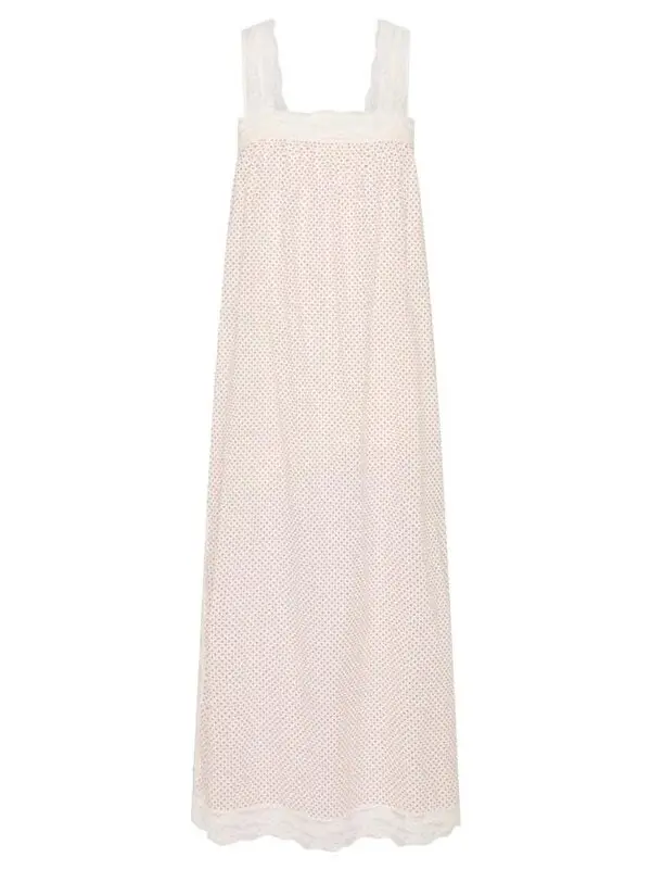 Posse Marlowe Polka-dot Midi Dress - Off-white And Red Polka Dots