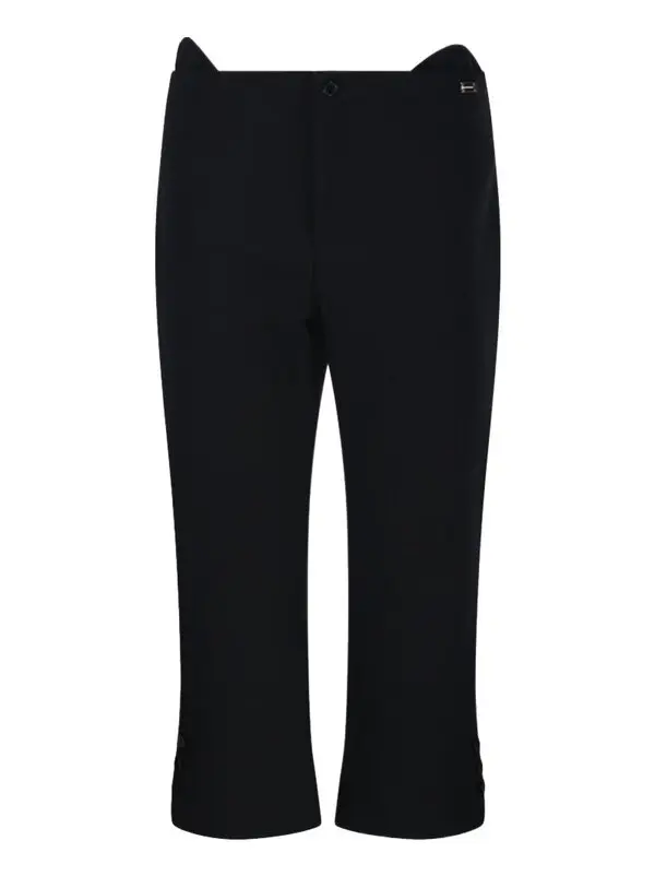 Victoria Beckham Tab Detail Cropped Trousers - Black