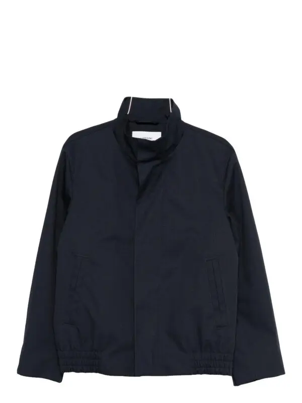 LARDINI Elasticated-hem Bomber Jacket - Blue