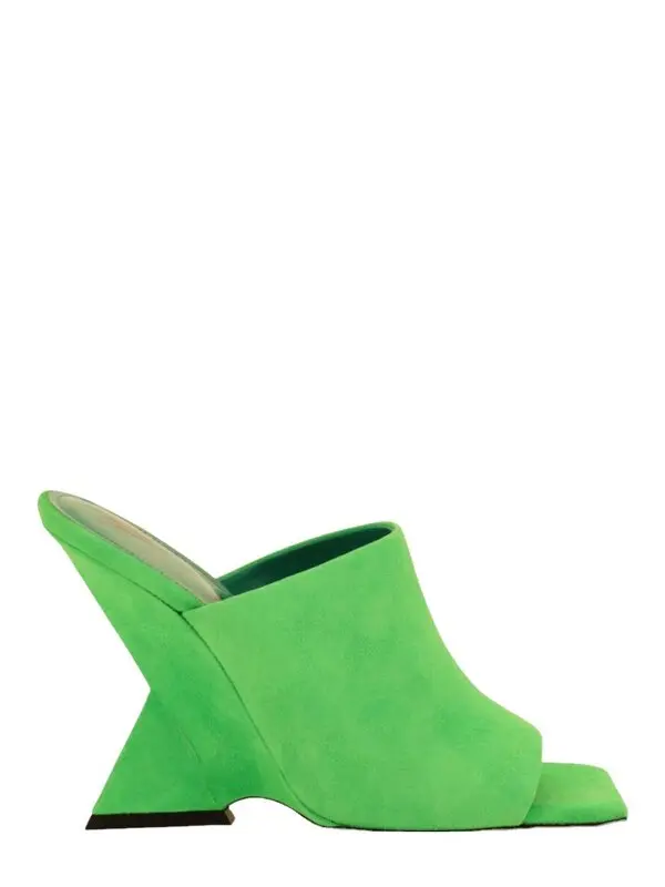 Attico The Cheope Logo Printed Mules - Green