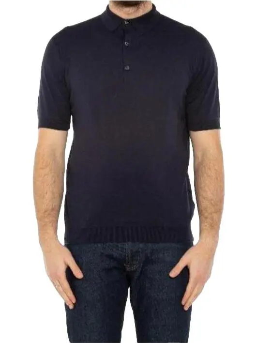 John Smedley Adrian Fine Knit Polo Shirt - Black