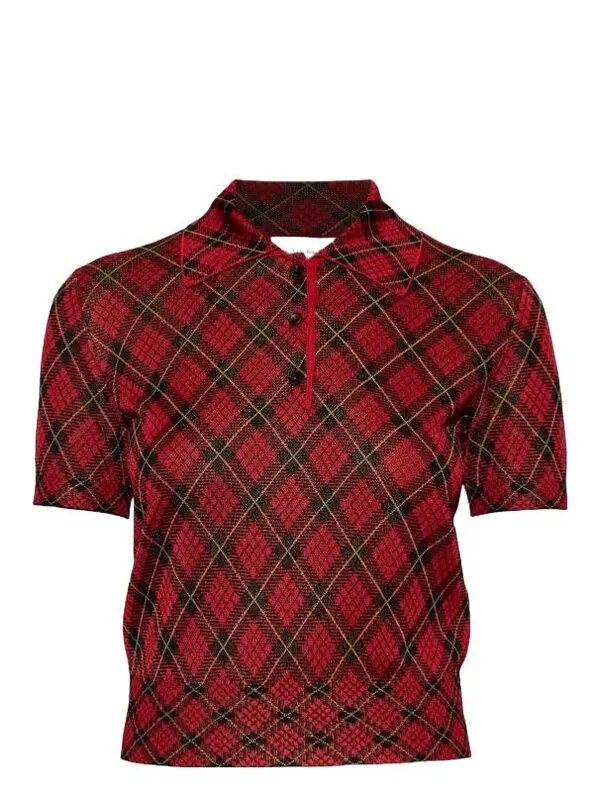 Alexander McQueen Checked Short-sleeve Polo Shirt - Red