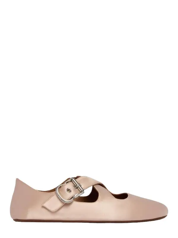 Alaïa Criss-cross Satin Ballet Flats - Pink