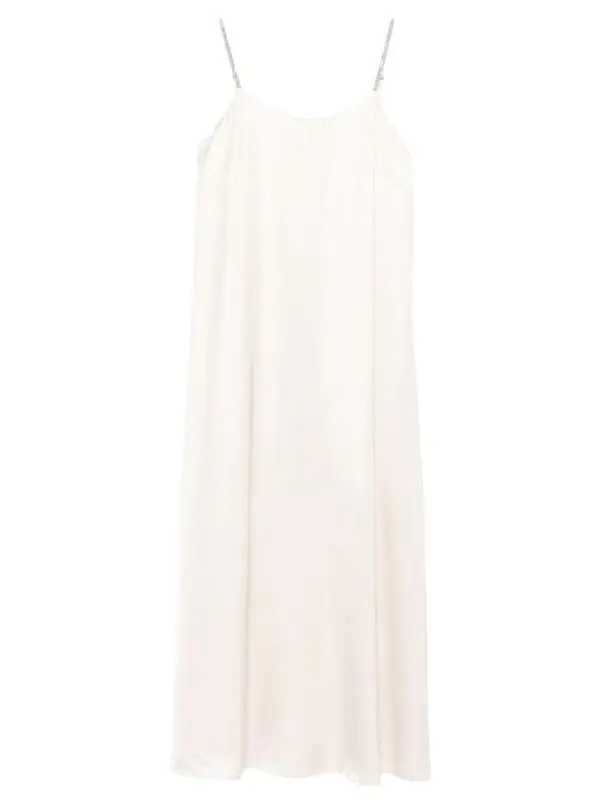 Peserico Embellished Strap Maxi Dress - White