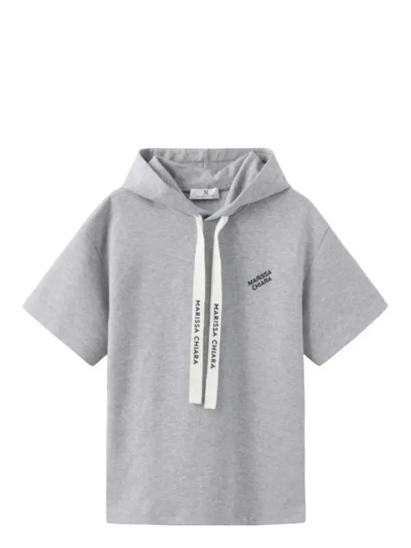 Marissa Chiara Short-sleeved Hooded T-shirt - Grey