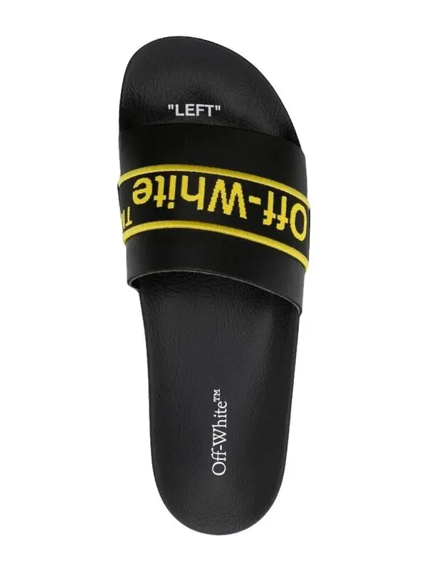 Off-White Logo Patch Slip-on Slides - Black