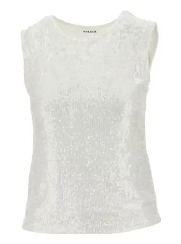 P.a.r.o.s.h Sleeveless Sequin Top - White