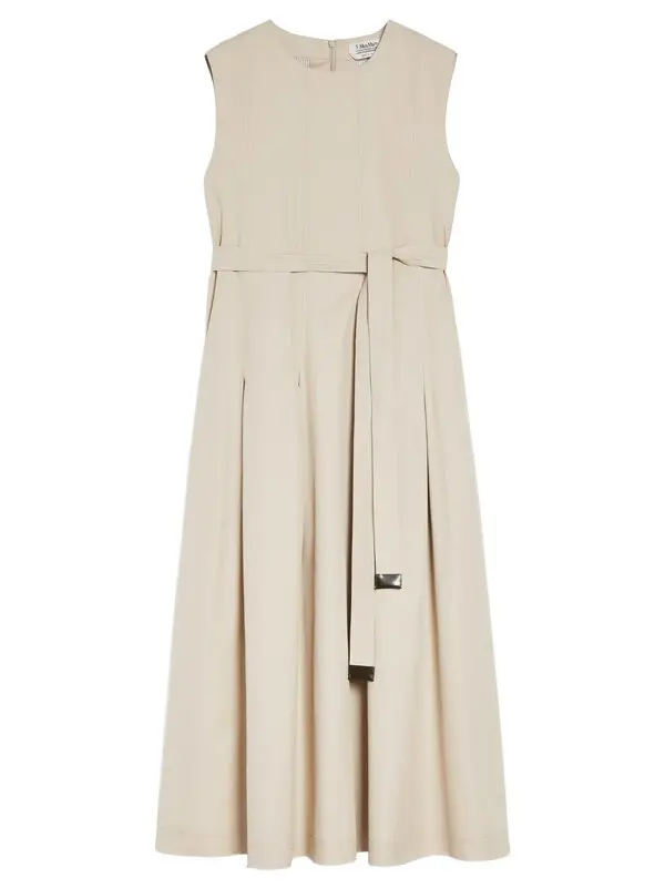 Max Mara Amina Crewneck Belted Dress - Beige